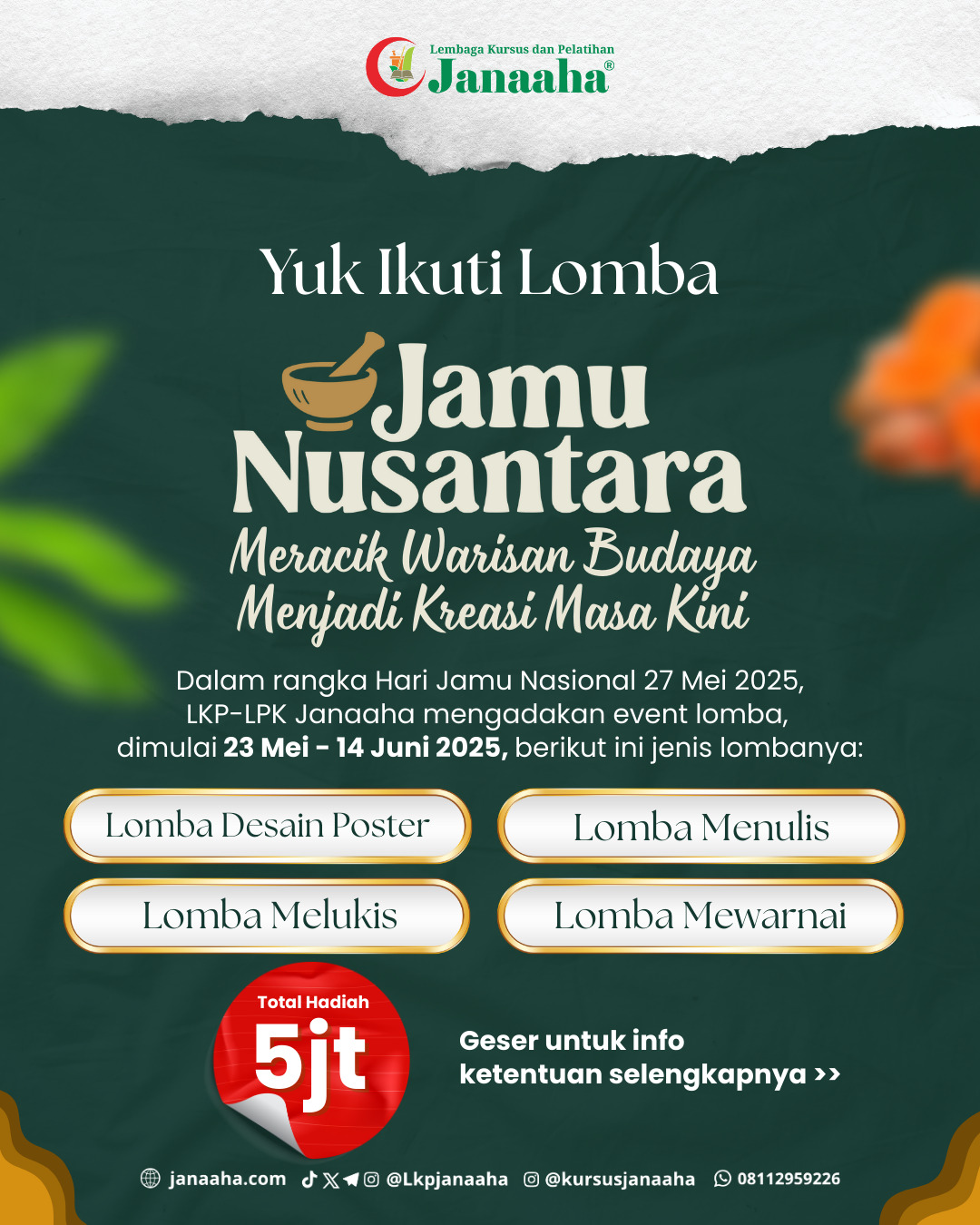 Event Lomba Hari Jamu 2025 – Janaaha Yogyakarta